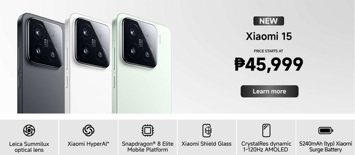 Xiaomi 15 Pre-order promo - Xiaomi Philippines